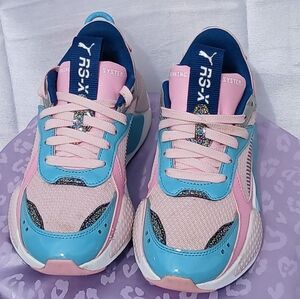 Puma | Shoes | Puma Rsx Aurora Glitter Lace Up Youth Girls Pink ...